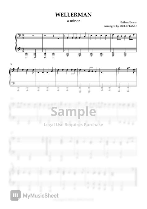 Wellerman 조표 없는 쉬운 키 A Minor Hoja By Dollpiano