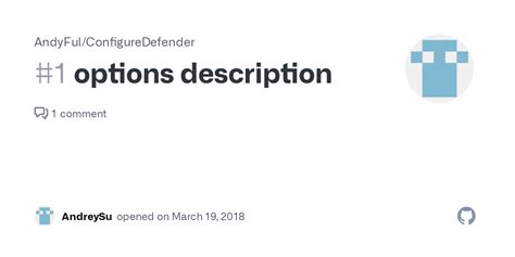 options description · issue 1 · andyful configuredefender · github