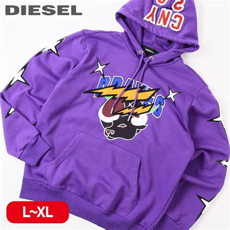 【楽天市場】 Diesel ディーゼル メンズ レディース 男女兼用 刺繍ワッペン プリント 長袖 プルオーバー スウェットパーカー【cl S