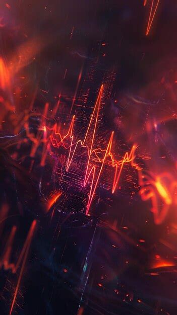 Heart Rate Monitoring Abstract Visualization Premium Ai Generated Image