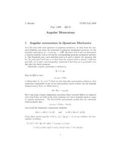 Angular Momentum Angular Momentum In Quantum Angular Momentum Angular Momentum In