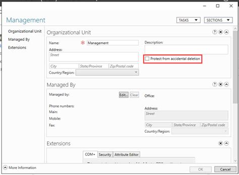 access is denied when you delete or move an ou to active directory