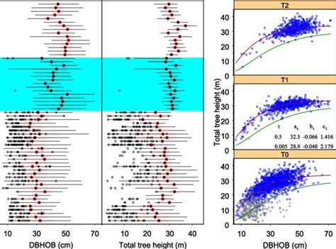 Left Caterpillar Plots Of Tree Size For The 61 Plots Where T1 Plots