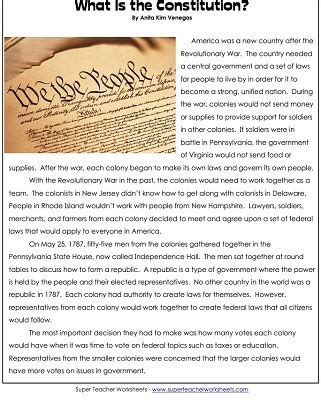 The Constitution Of The United States Worksheets Worksheets Library