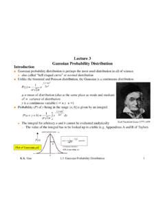 Lecture Gaussian Probability Distribution Introduction Lecture Gaussian Probability