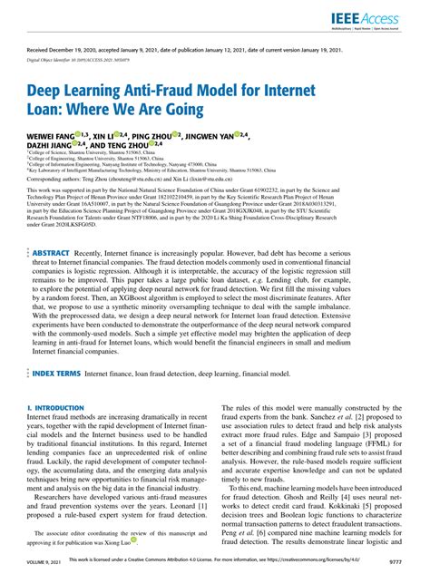pdf deep learning anti fraud model for internet loan where we are going