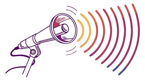 megaphone sound waves communication and voice design vector design generative ai stock vector