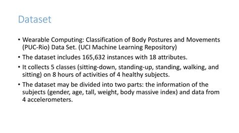 Classification Of Body Postures And Movements Data Set Online Presentation