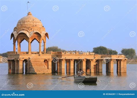 Gadi Sagar Temple At Gadisar Lake Jaisalmer India Editorial Photo