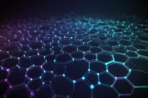 Abstract Hexagonal Blockchain Network Background Stock Illustration