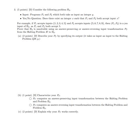 Solved 3 5 Points D Consider The Following Problem Π2