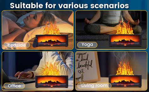 Mini Fireplace Diffusers For Essential Oils Fireplace Humidifier With Remote 150ml