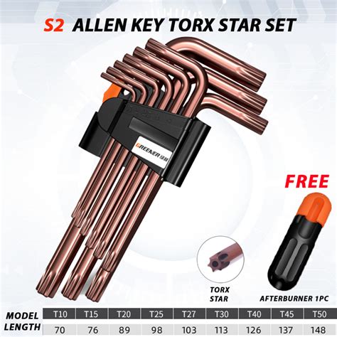 Allen Key Set Heavy Hutycolor Coded Ball Point Allen Key15mm～10mm