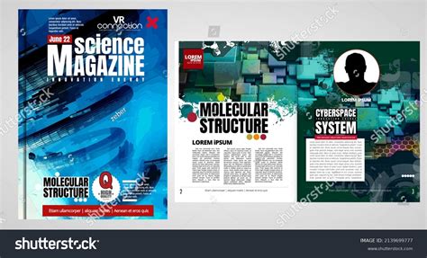 Science Technology Cover Magazine Layout Illustration Stock Vector