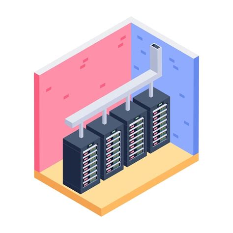 Premium Vector Data Center Isometric Icons