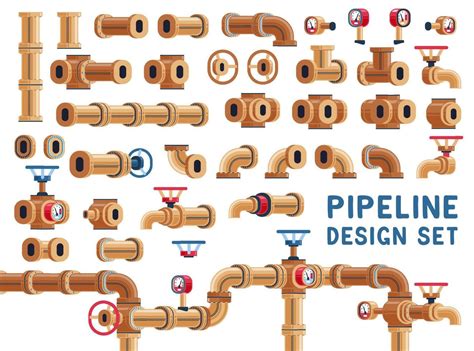 Set For Pipeline Design 44575488 Vector Art At Vecteezy