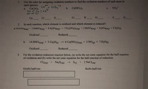 Solved Use The Rules For Assigning Oxidation Numbers To Find Chegg Com