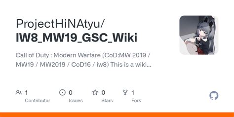github projecthinatyu iw8 mw19 gsc wiki call of duty modern
