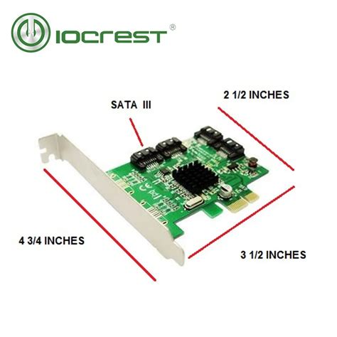 Port SATA III G PCI E X Controller Card Marvell Non Raid With Low Profile Bracket