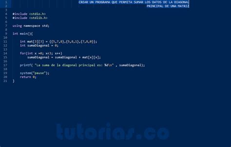 Arrays Turbo C Suma Datos Diagonal Principal
