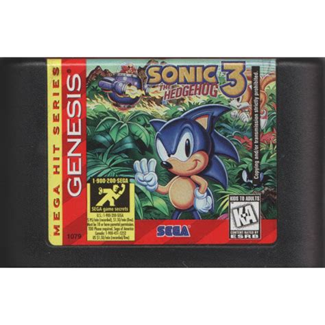 Sonic The Hedgehog 3 Sega Genesis Game Cartridge For Sale Dkoldies
