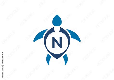 Initial N Monogram Alphabet With Turtle Turtle Logo Design Vector Template Font Emblem Modern