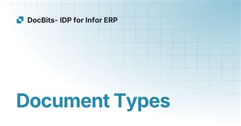 Document Types Docbits Idp For Infor Erp