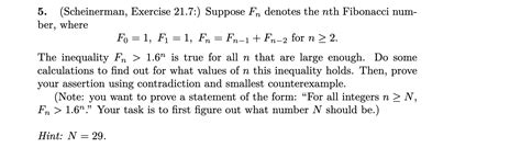 Scheinerman Exercise Suppose Fn Denotes Chegg