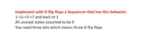 solved implement with d flip flops a sequencer that has this