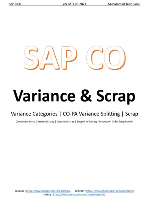 Sap Variance And Scrap Pdf