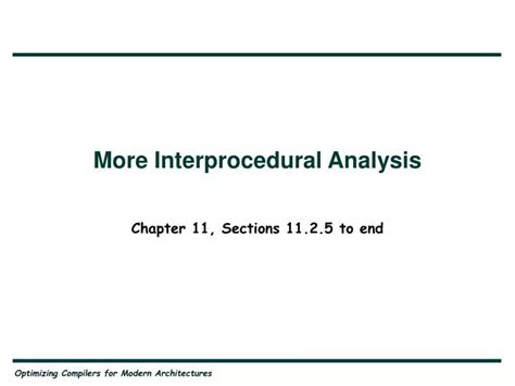 PPT More Interprocedural Analysis PowerPoint Presentation Free Download ID 499345