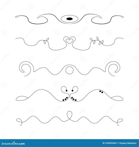 Set Of Black Lines Ornaments Frames For Illustrations On A White