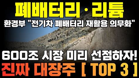 차전지 폐배터리 리튬 관련주 대장주 주식전망 TOP YouTube