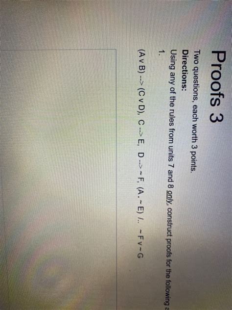 Solved Proofs 3 Two Questions Each Worth 3 Points