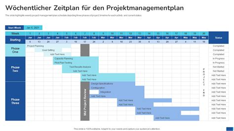 Excel Vorlage Für Einen Projektmanagementplan