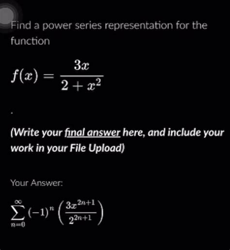 Solved Find A Power Series Representation For The Function Chegg