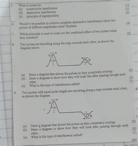 5 What Is Meant By A Constructive Interference B Destructive Interference C Principle Of