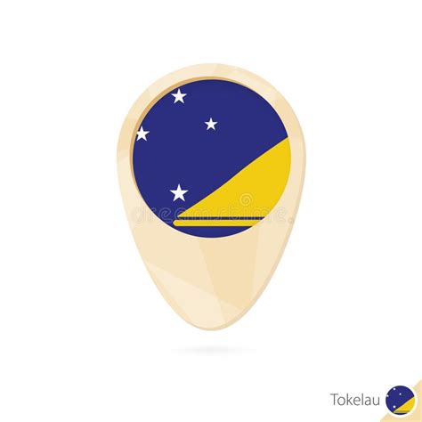 Map Pointer With Flag Of Tokelau Orange Abstract Map Icon Stock Vector