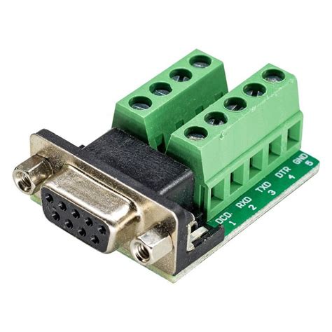 módulo adaptador db9 serial rs232 fêmea para borne
