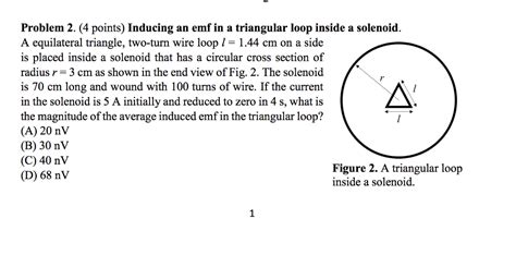 Solved Problem Points Inducing An Emf In A Triangular Chegg Com