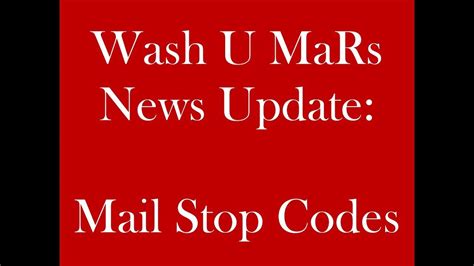 Washu Switches From Campus Boxes To Mail Stop Codes Information