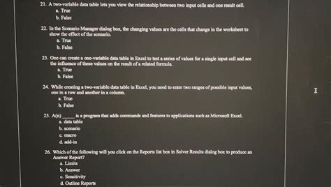 Solved 21 A Two Variable Data Table Lets You View The