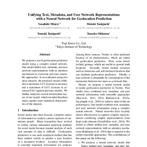 Unifying Text Metadata And User Network Representations With A Neural
