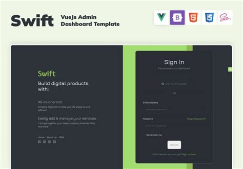 Swift VueJs Bootstrap Admin Template UI Kit ThemeMakker
