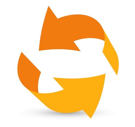 Premium Vector Cycle Symbol Two Repeat Yellow 3d Arrows