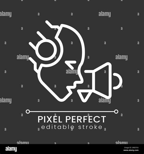 Ai Promotes Pixel Perfect White Linear Icon For Dark Theme Stock Vector Image And Art Alamy