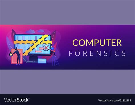 Computer Forensics Concept Banner Header Vector Image