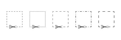 Cut Here Black Scissors Cutting Set Royalty Free Vector