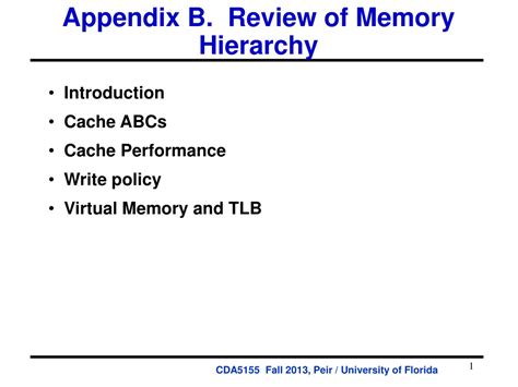Ppt Appendix B Review Of Memory Hierarchy Powerpoint Presentation Free Download Id9209462