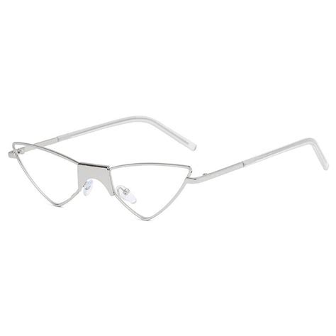 Cat Eye Triangle Sunglasses Men Women Trendy Vintage Style Glasses